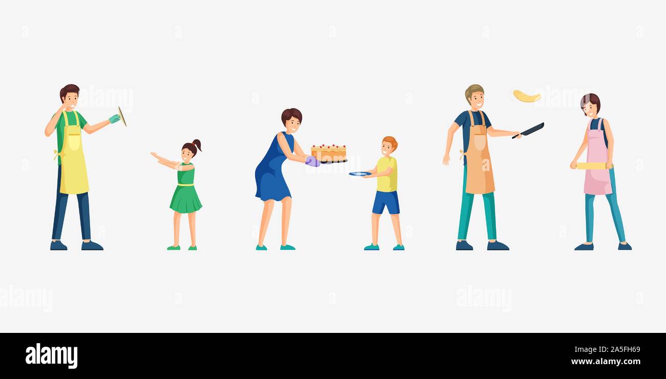 Kids and adults meal Stock Vector Images - Alamy