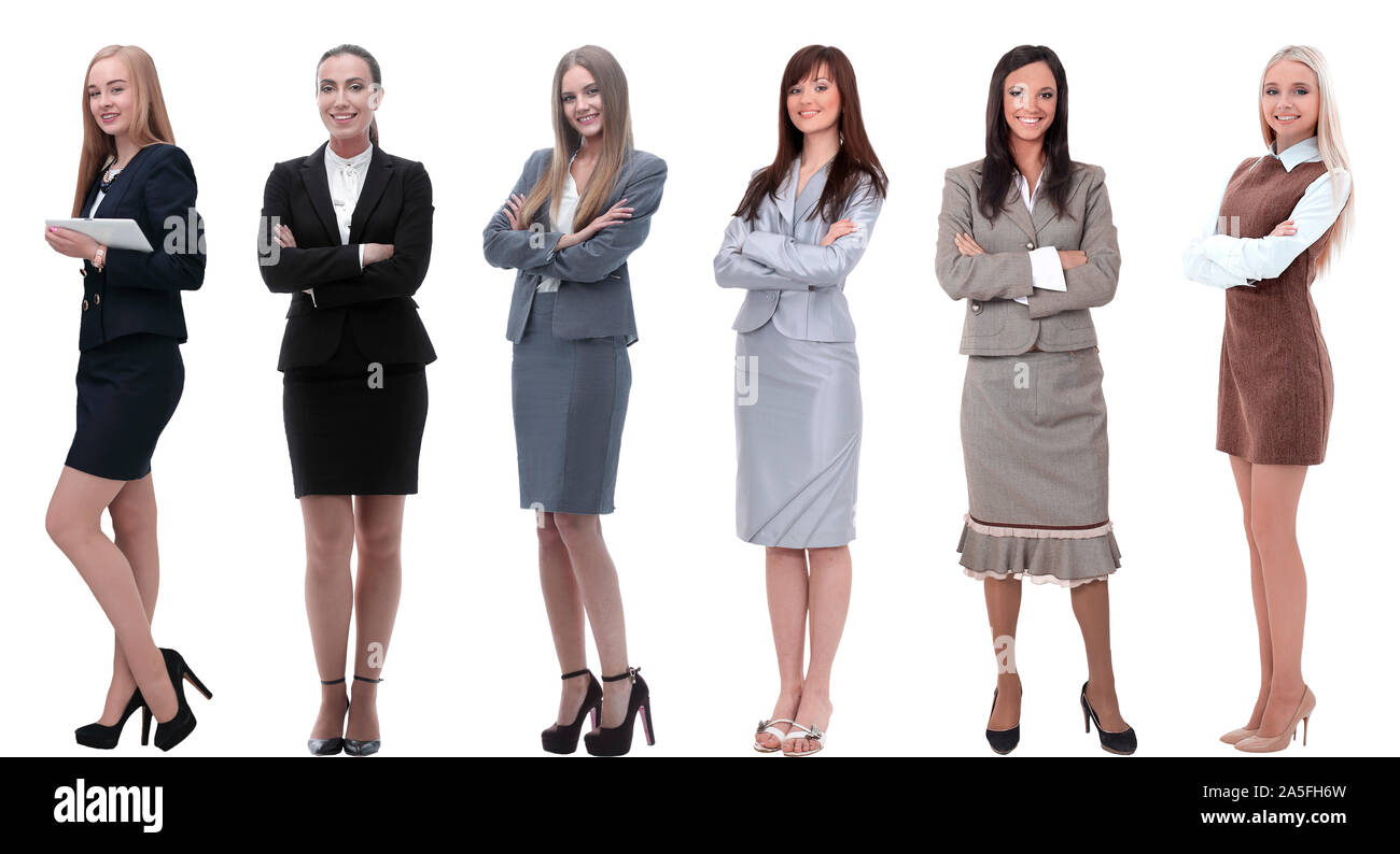 Collection of full-length portraits of young business women Stock Photo ...