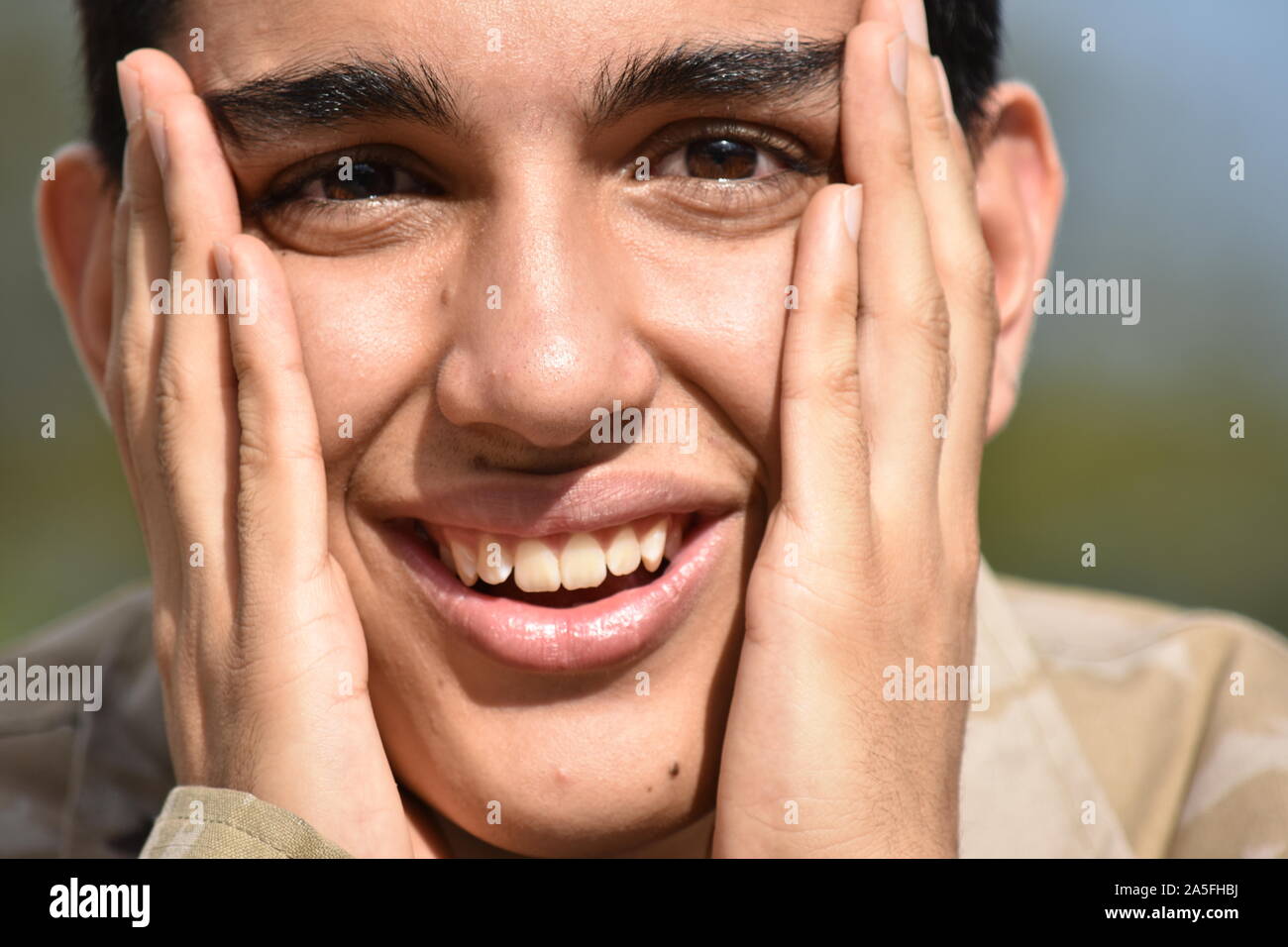 Surprised Male Soldier Stock Photo - Alamy