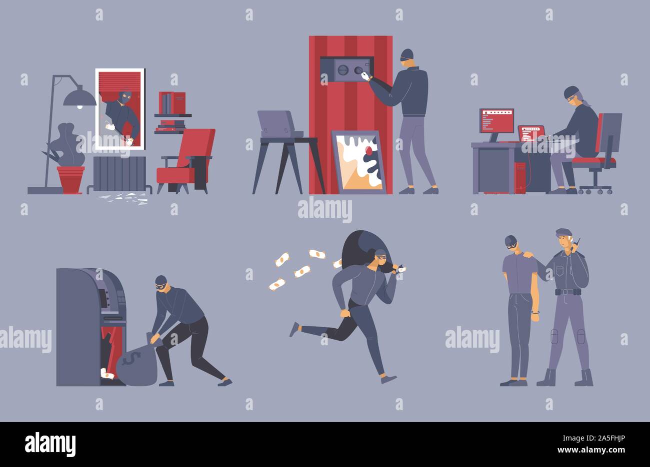 Cartoon burglar hi-res stock photography and images - Alamy