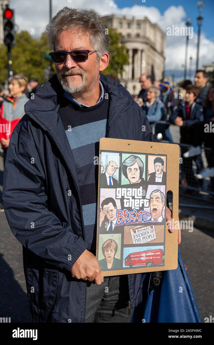 London, England ,19th October 2019; People's Vote March demanding a ...