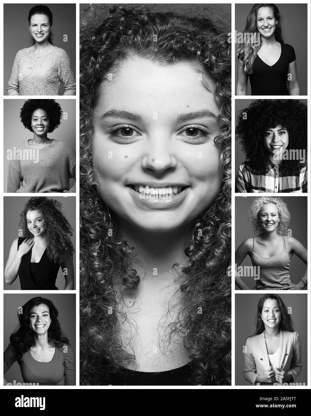 Group of beautiful Multiracial power women together Stock Photo - Alamy