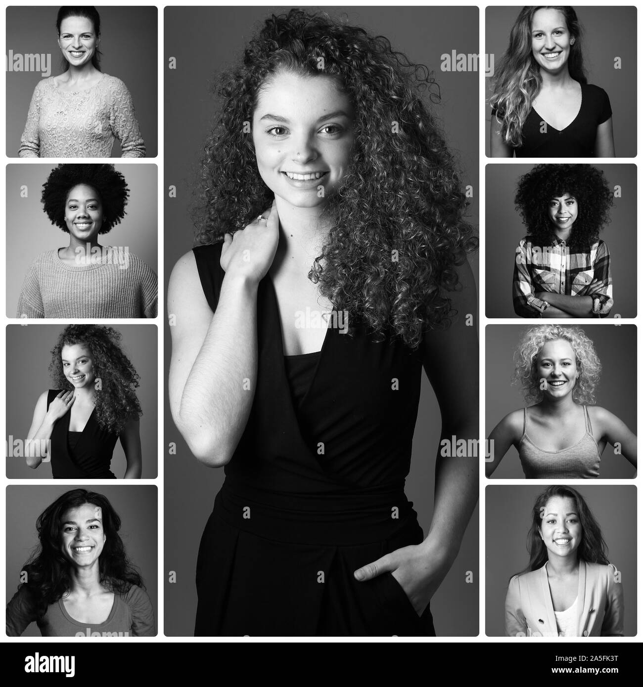 Group of beautiful Multiracial power women together Stock Photo - Alamy