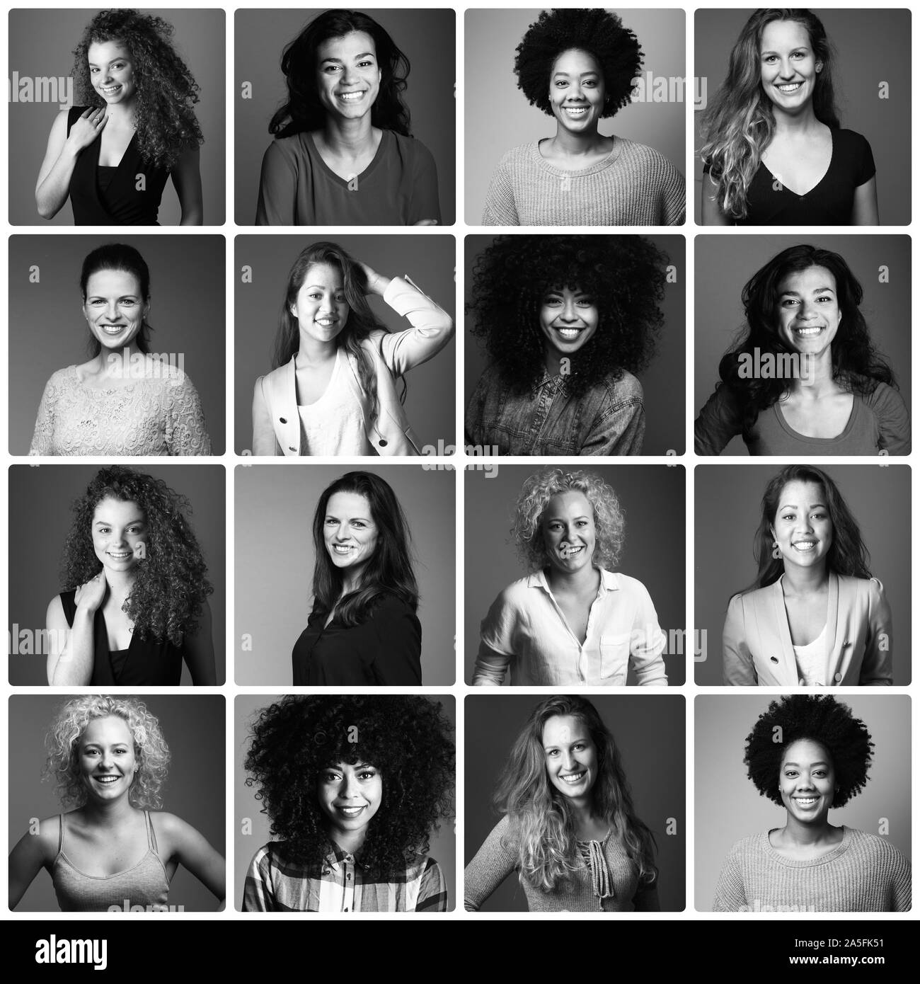 Group of beautiful Multiracial power women together Stock Photo - Alamy