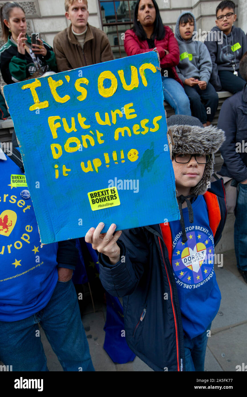 London, England ,19th October 2019; People's Vote March demanding a ...