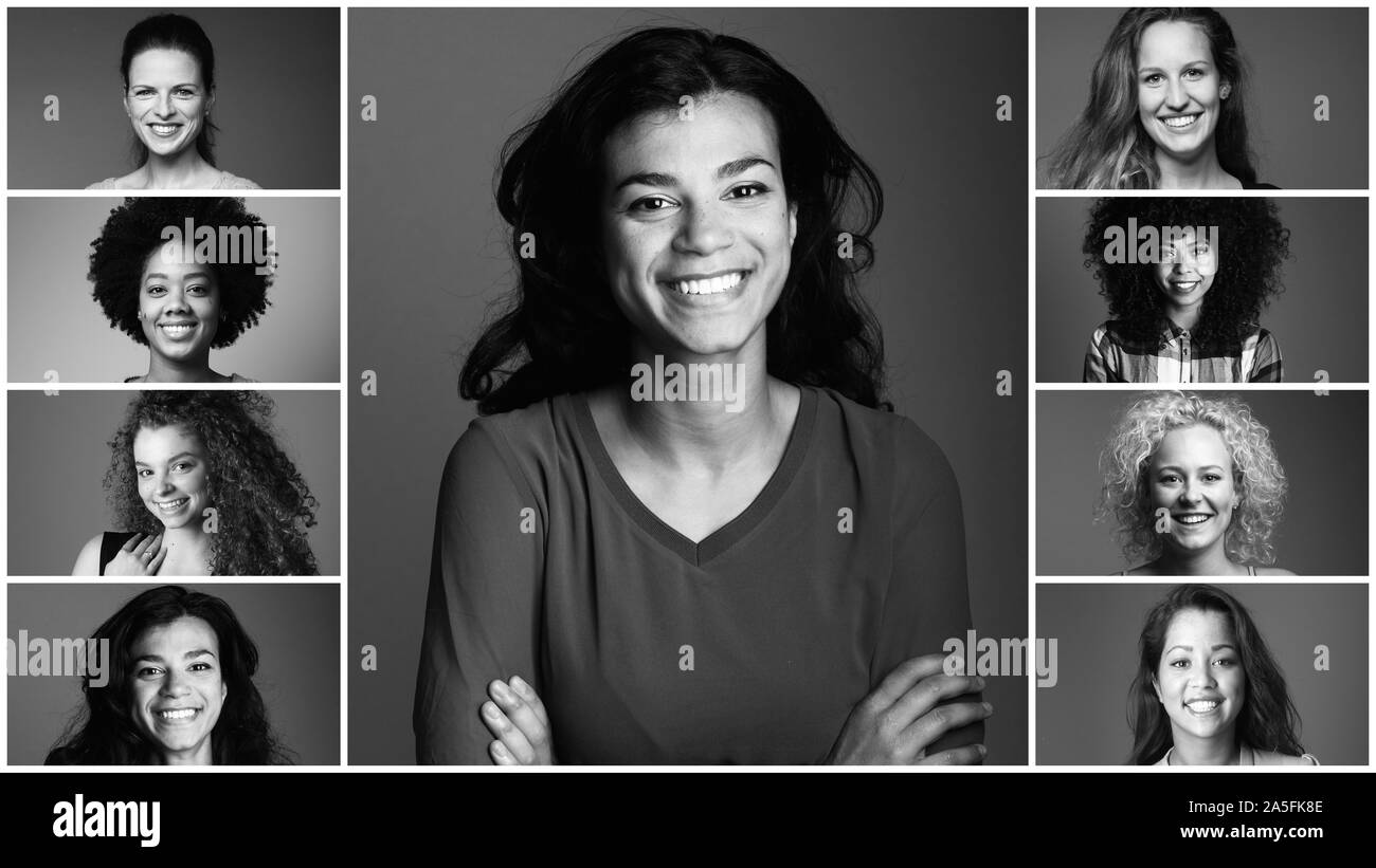 Group of beautiful Multiracial power women together Stock Photo - Alamy