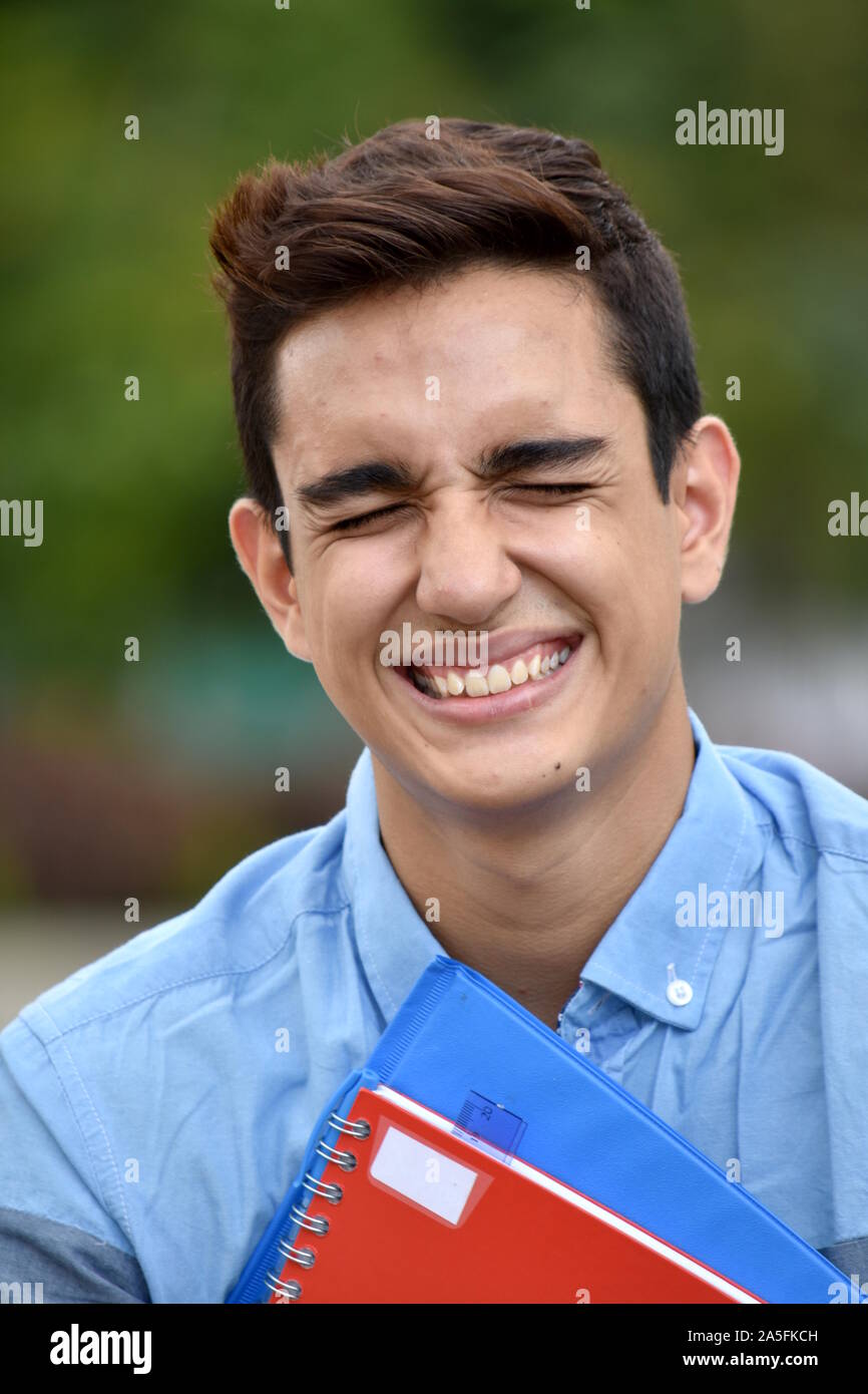 Hispanic Male Student And Happiness Stock Photo - Alamy