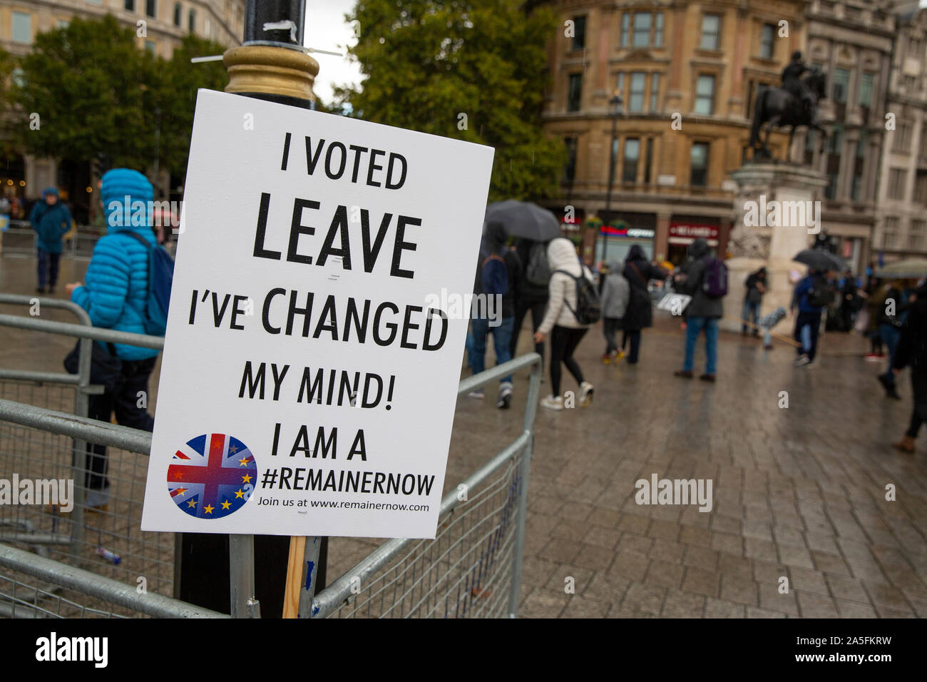 London, England ,19th October 2019; People's Vote March demanding a ...