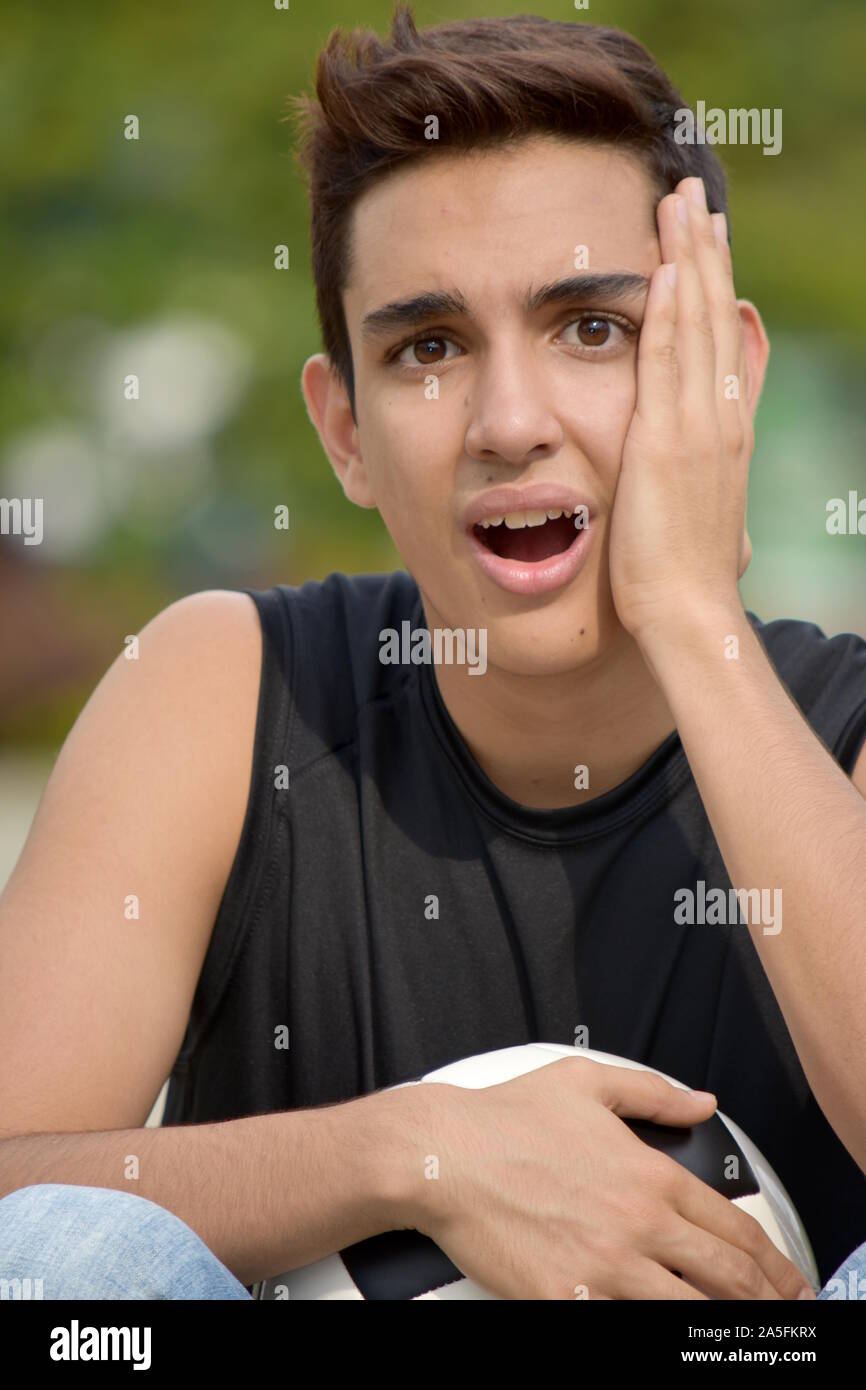 Surprised Male Athlete Stock Photo - Alamy