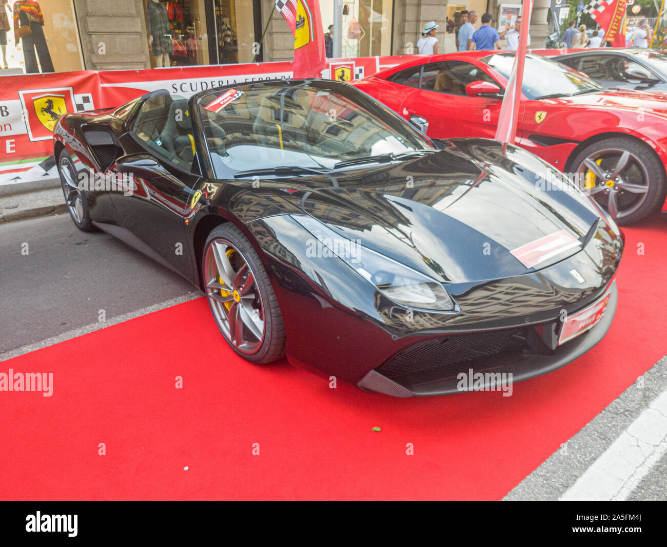 Ferrari 488 Spider model exhibited in the Conegliano Auto Expo, Italy ...