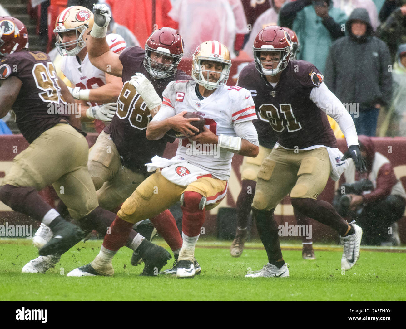 Landover, USA. 20th Oct, 2019. San Francisco 49ers quarterback Jimmy ...