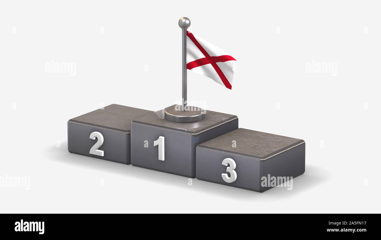 Alabama 3D waving flag illustration on winner podium with three rank ...