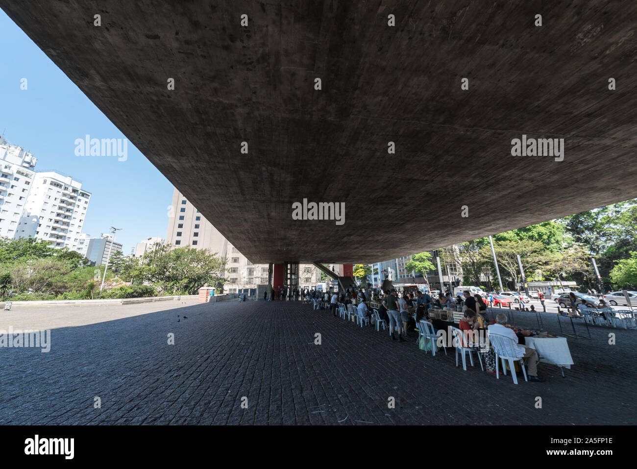 SAO PAULO, BRAZIL - 05, OCTOBER, 2019: Wide angle picture of the art ...