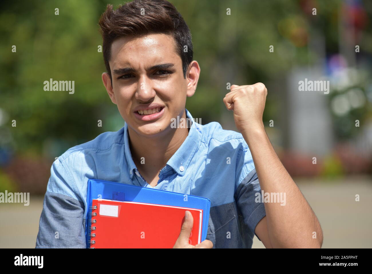 Boy Student And Anger Stock Photo - Alamy