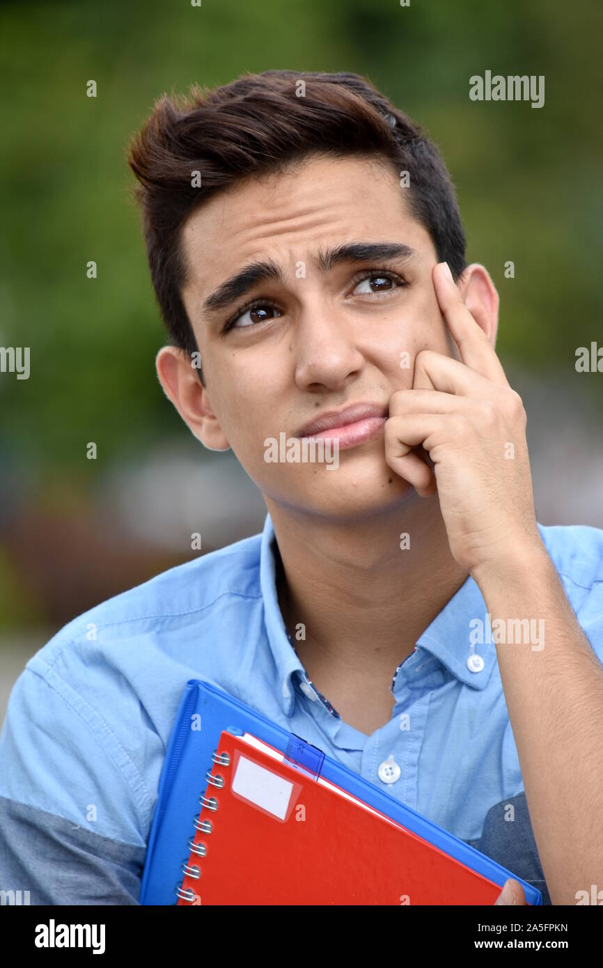 Handsome Boy Student Thinking Stock Photo - Alamy