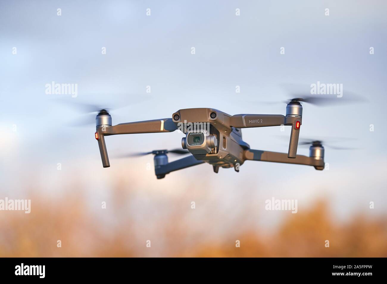Drone flying outdoors Stock Photo - Alamy