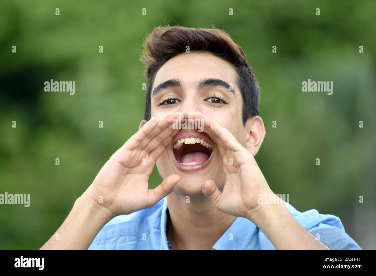 Boy Youngster Shouting Stock Photo - Alamy