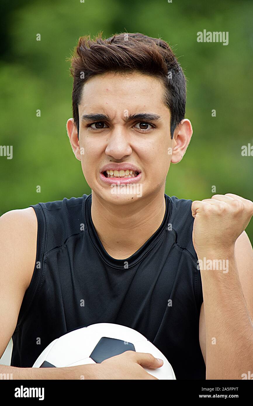 An Angry Male Soccer Player Stock Photo - Alamy