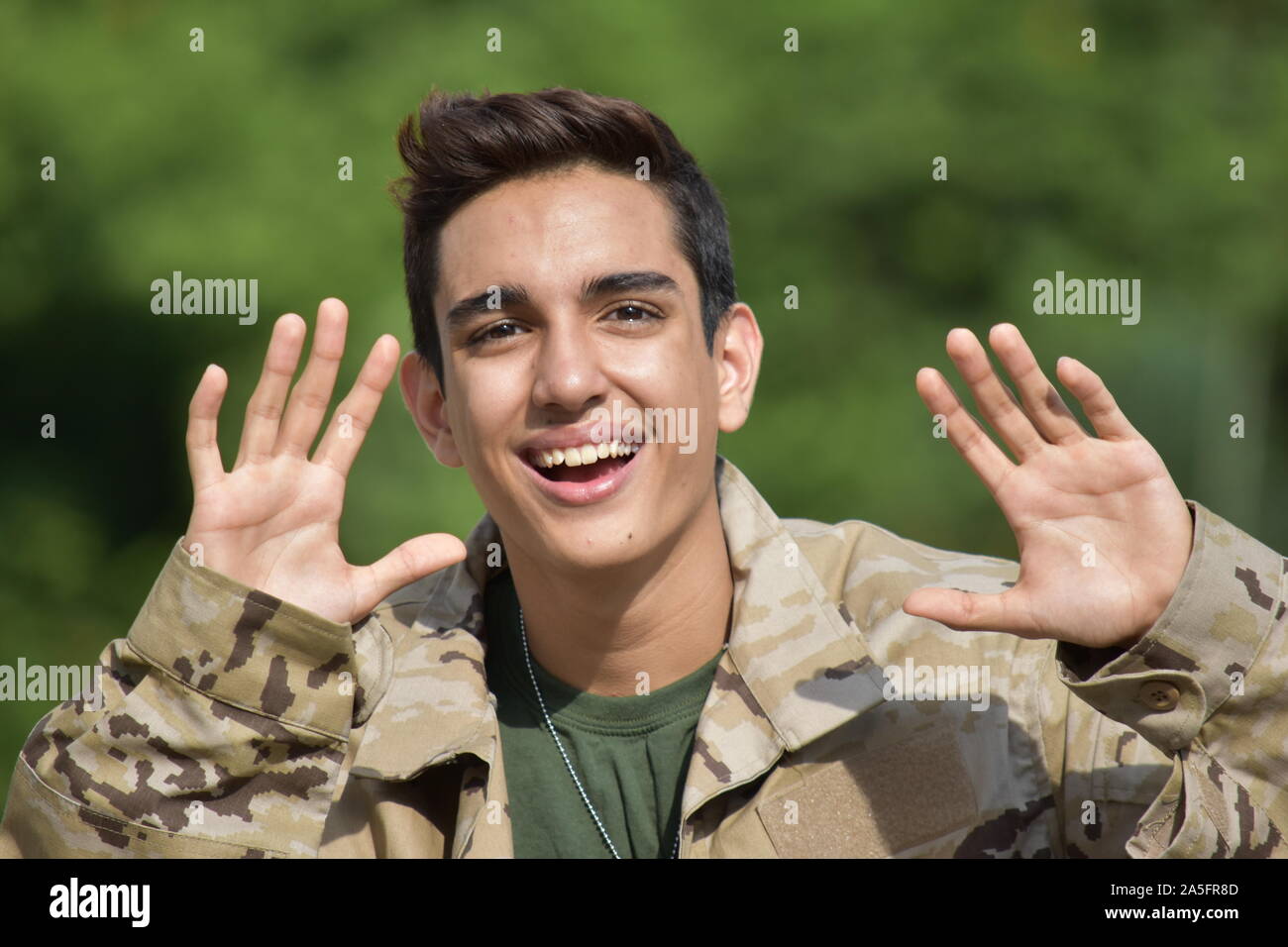 Happy Enlisted Male Soldier Stock Photo - Alamy