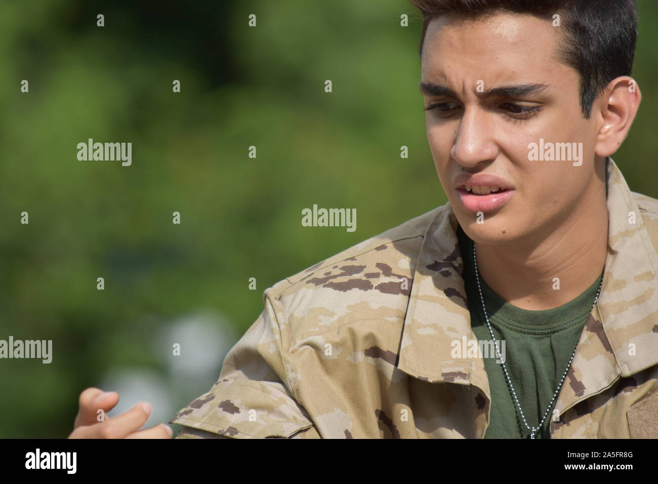An Enlisted Male Soldier And Confusion Stock Photo - Alamy