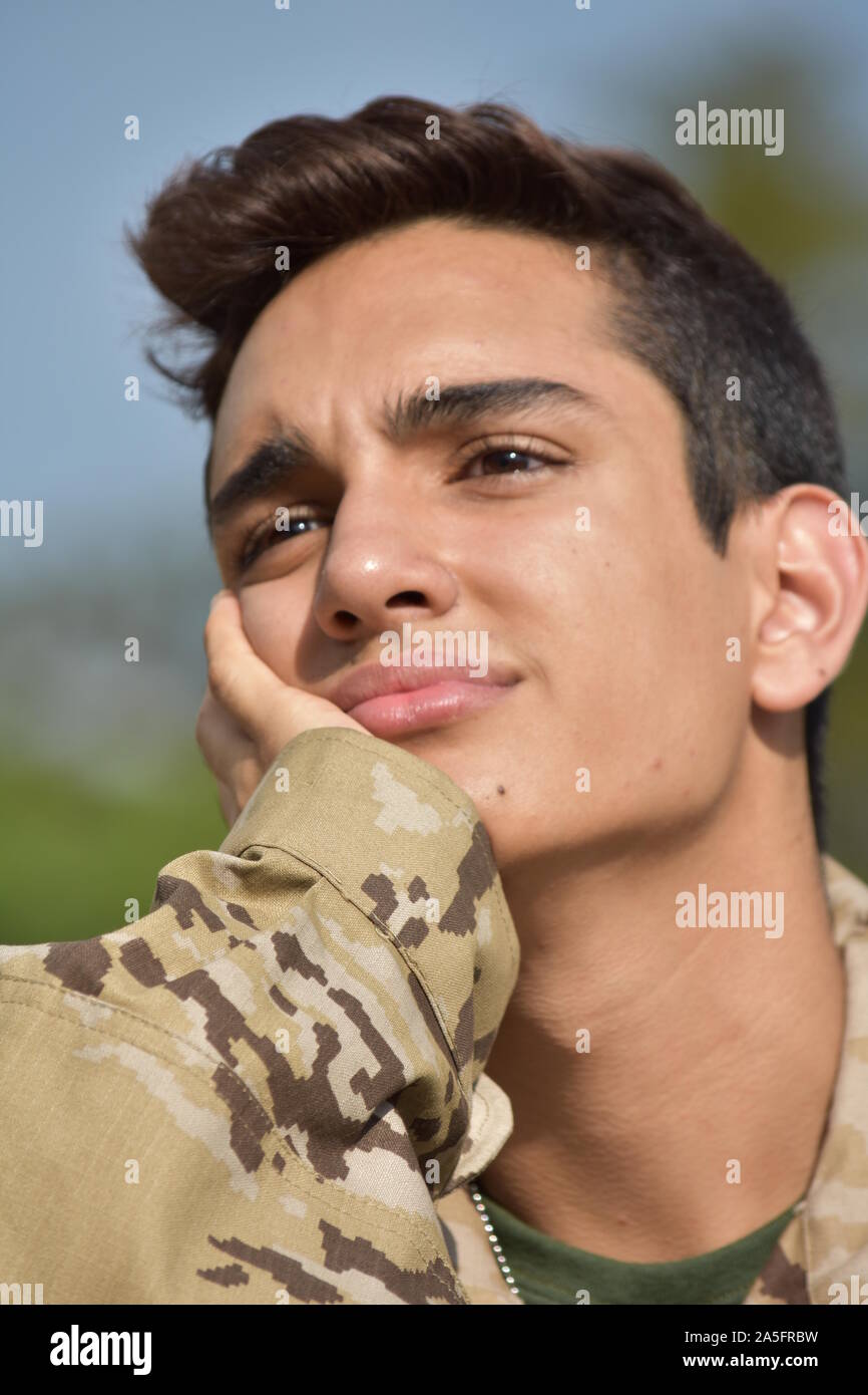 Male Soldier Thinking Stock Photo - Alamy