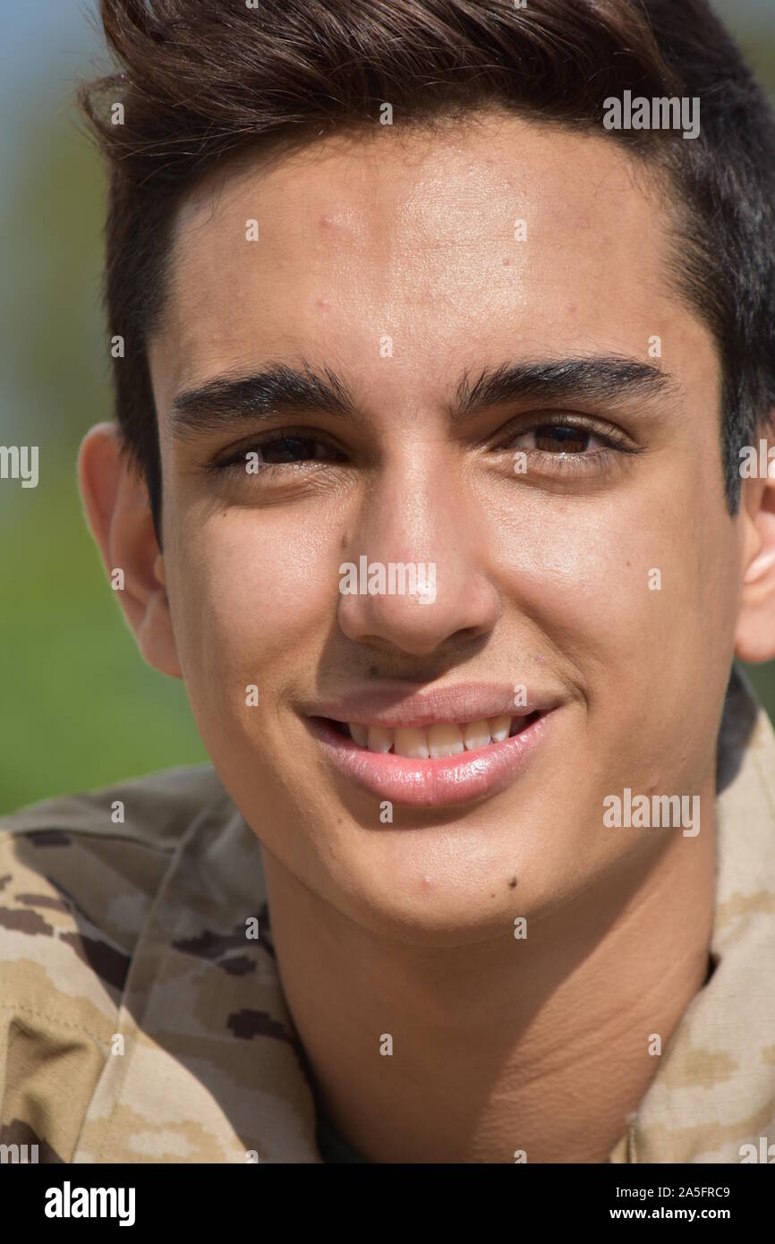 Smiling Male Soldier Stock Photo - Alamy