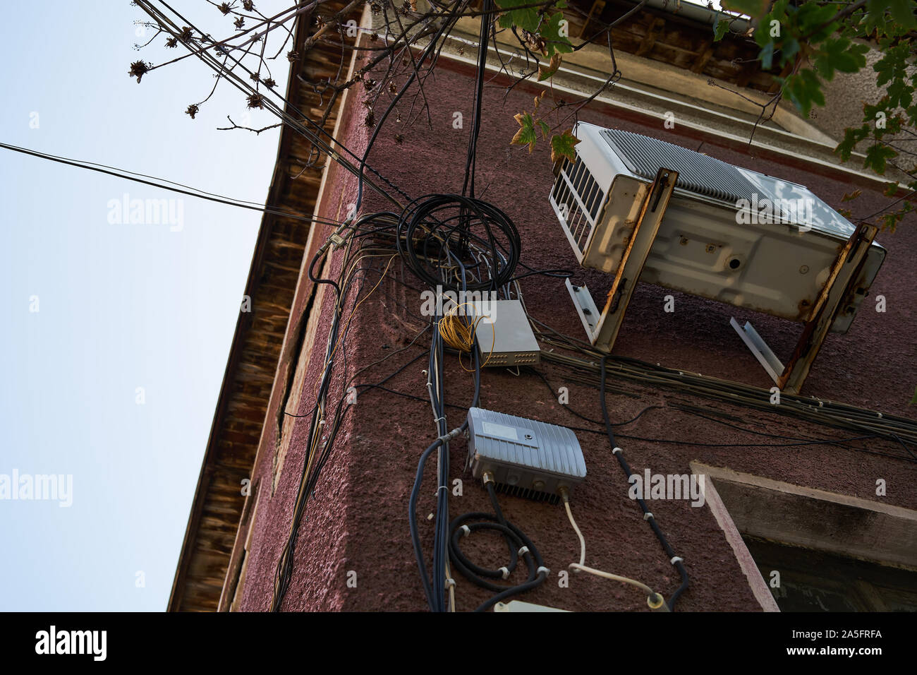 Electrical Wires Mess On House High Resolution Stock Photography and ...