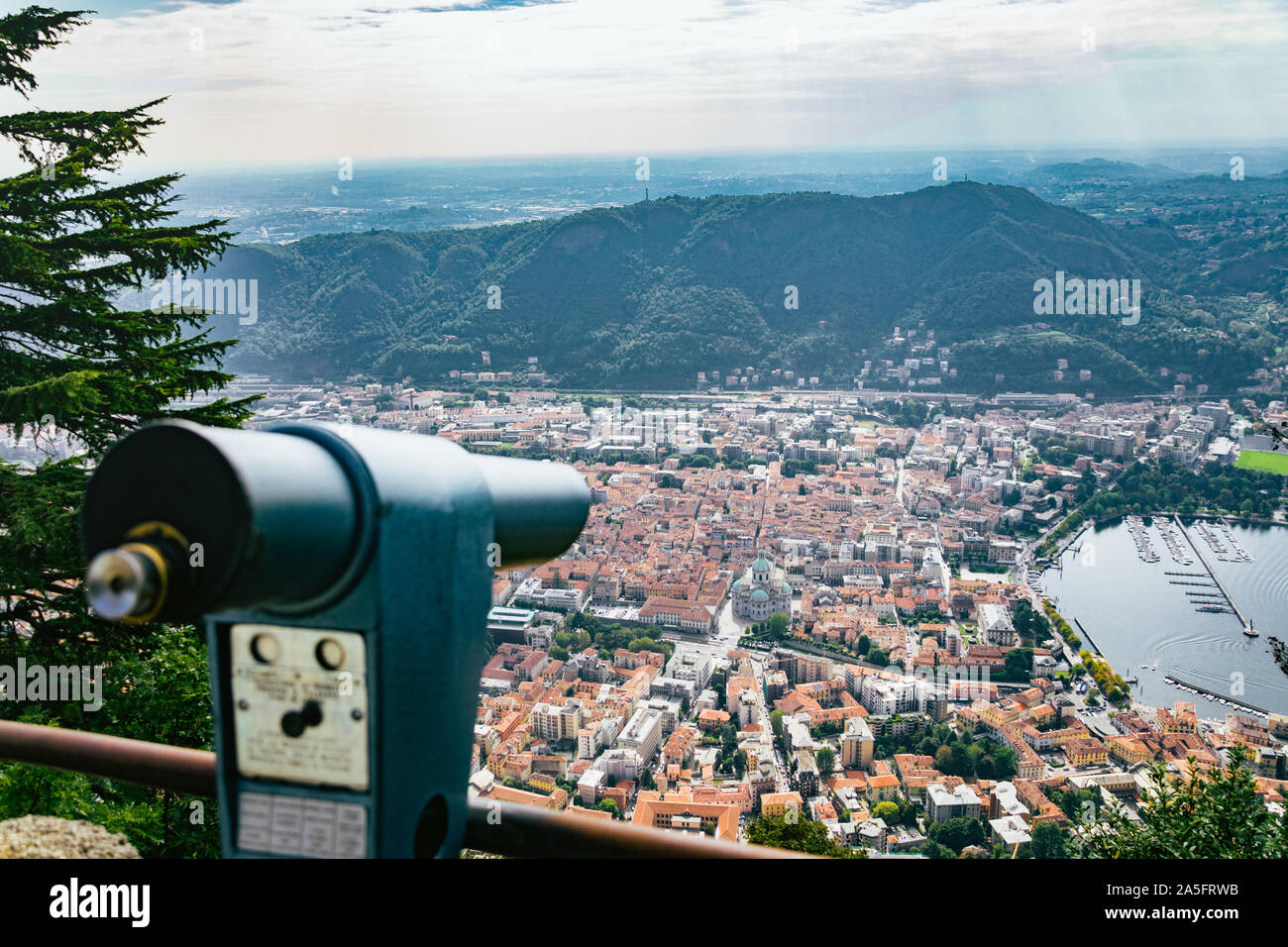Panorama view on old city Como, Italy. Como, Italy. Fantastic aerial ...