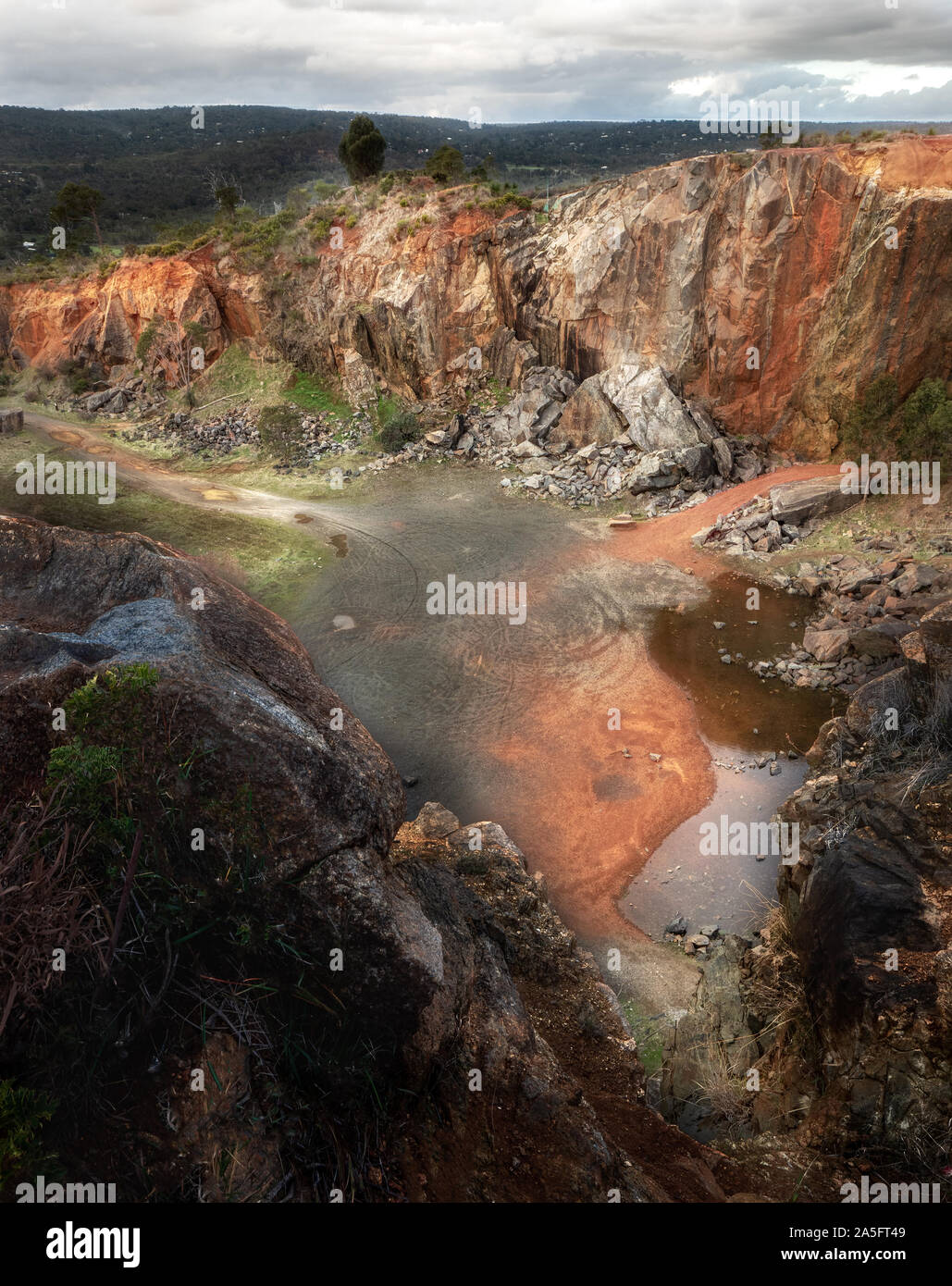 Aerial view of a quarry, Kalamunda, Western Australia, Australia Stock ...