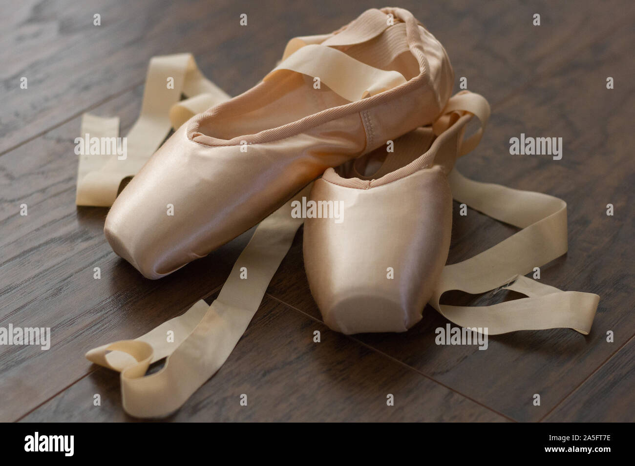 Close up new pointe shoes Stock Photo - Alamy