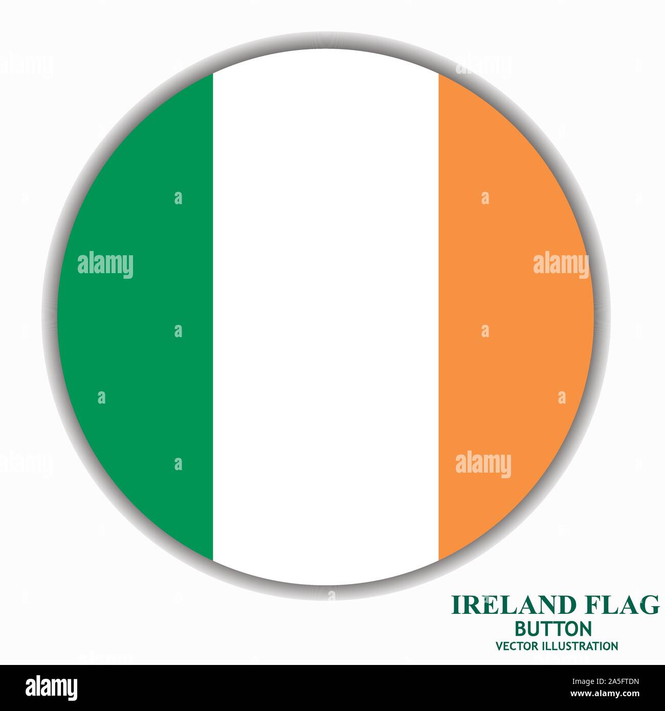Bright button with flag of Ireland. Happy St. Patricks Day background ...