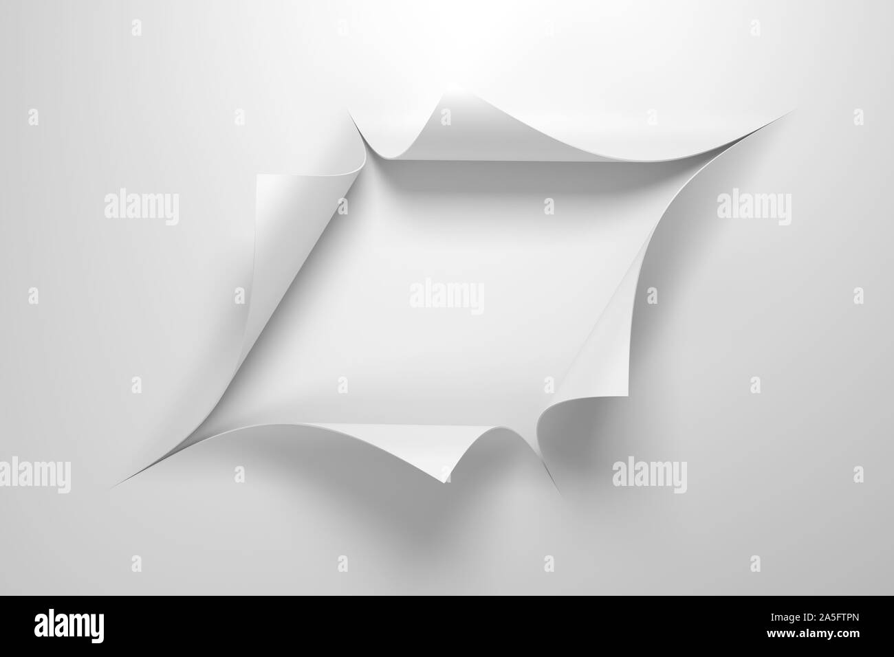 paper with the curled corner, 3d rendering Stock Photo - Alamy