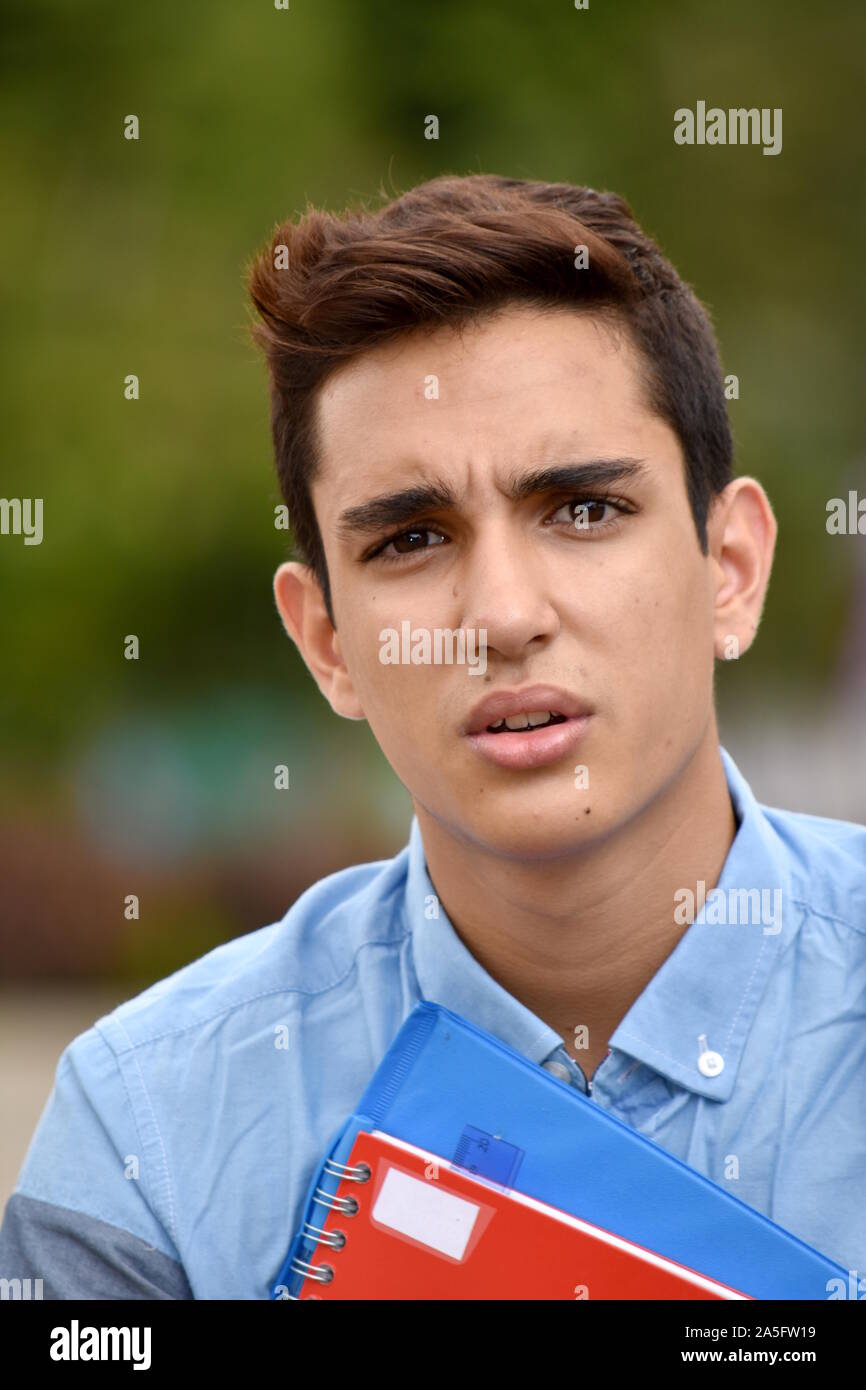 Worried male college student hi-res stock photography and images - Alamy