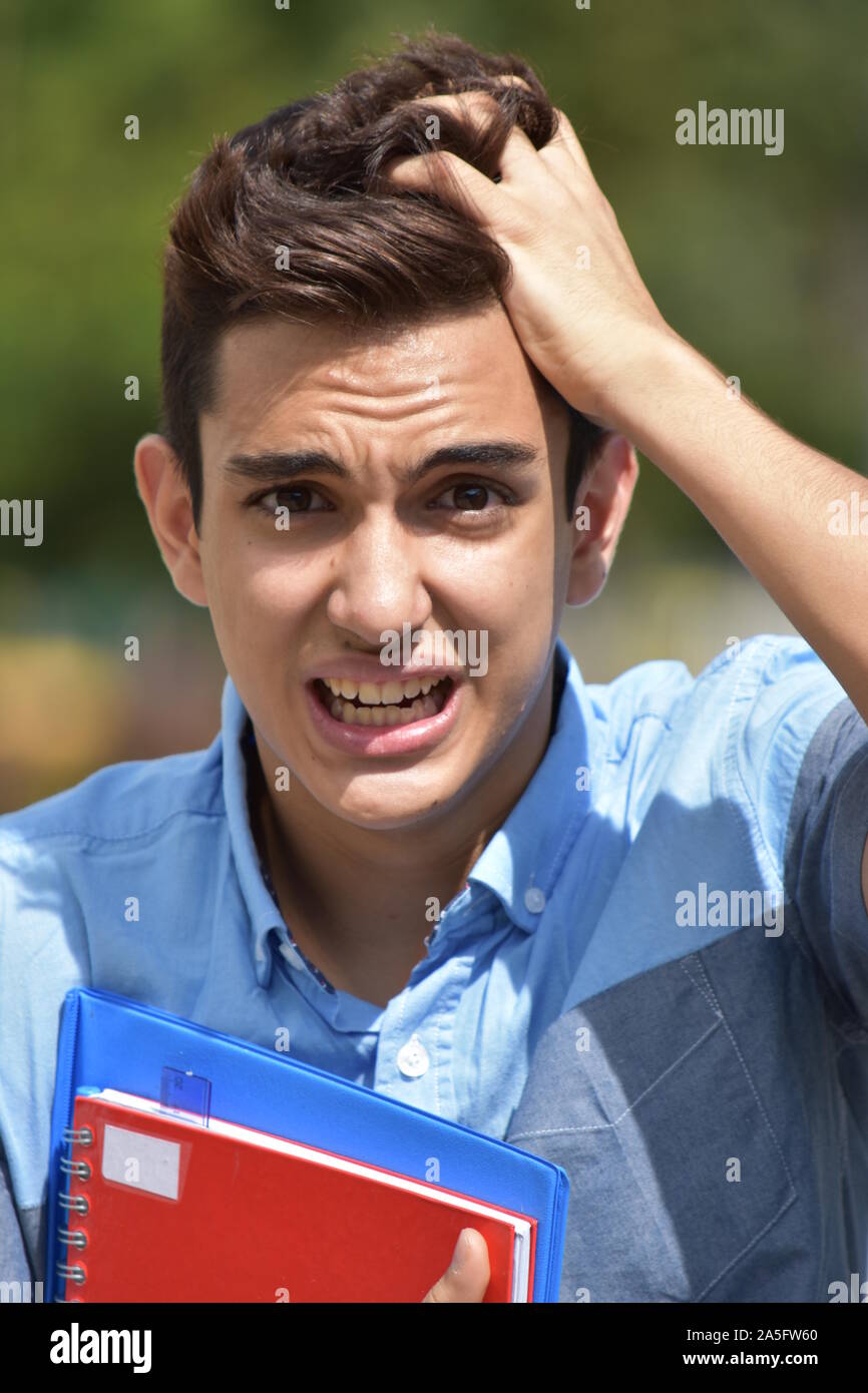 Boy Student Under Stress Stock Photo - Alamy