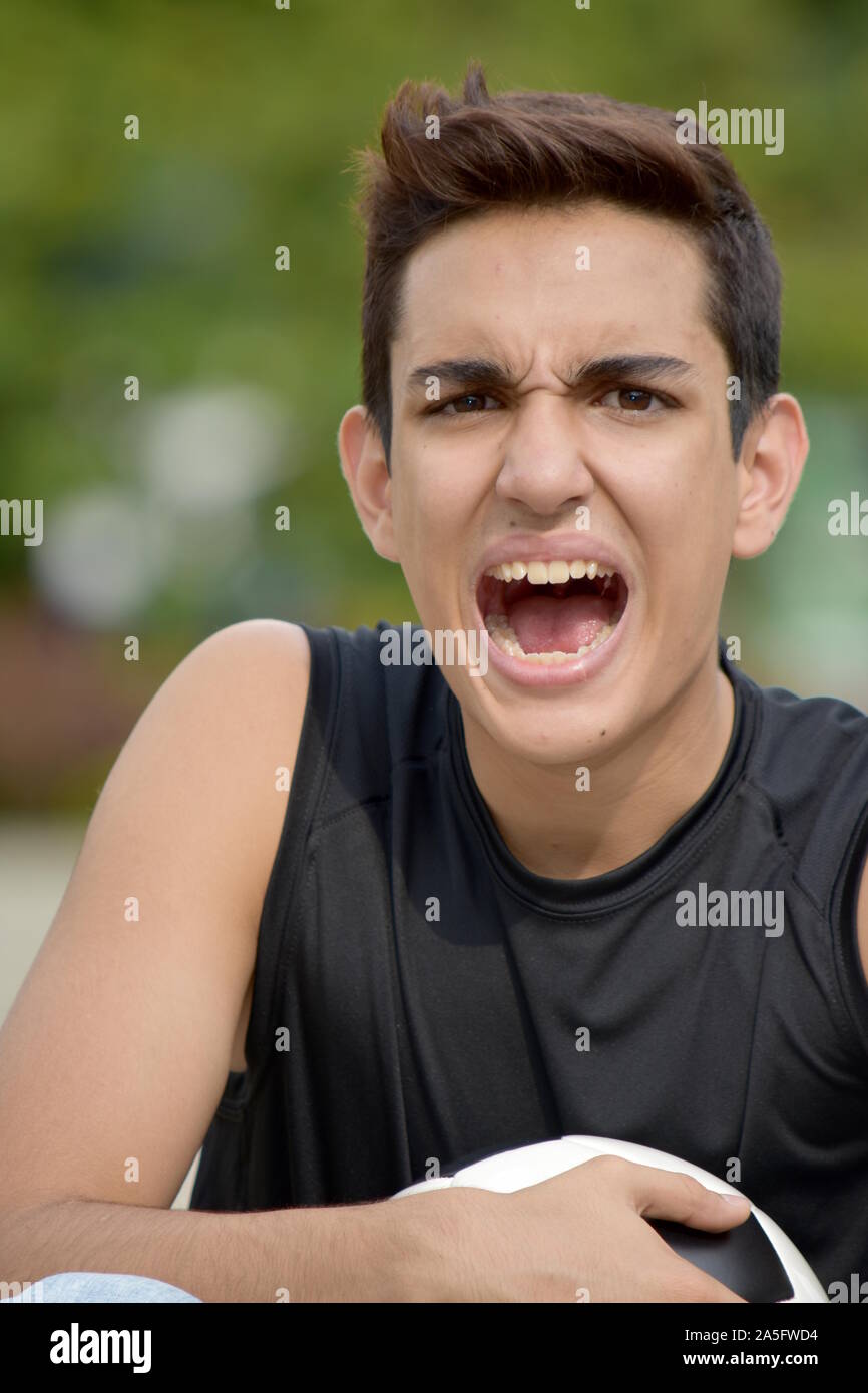 Mad Male Soccer Player Stock Photo - Alamy