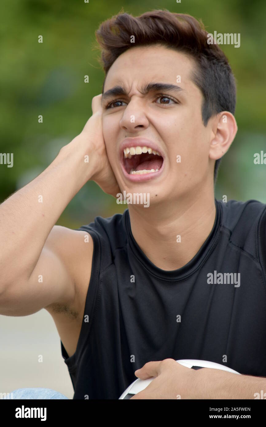 Stressful Male Soccer Player Stock Photo - Alamy