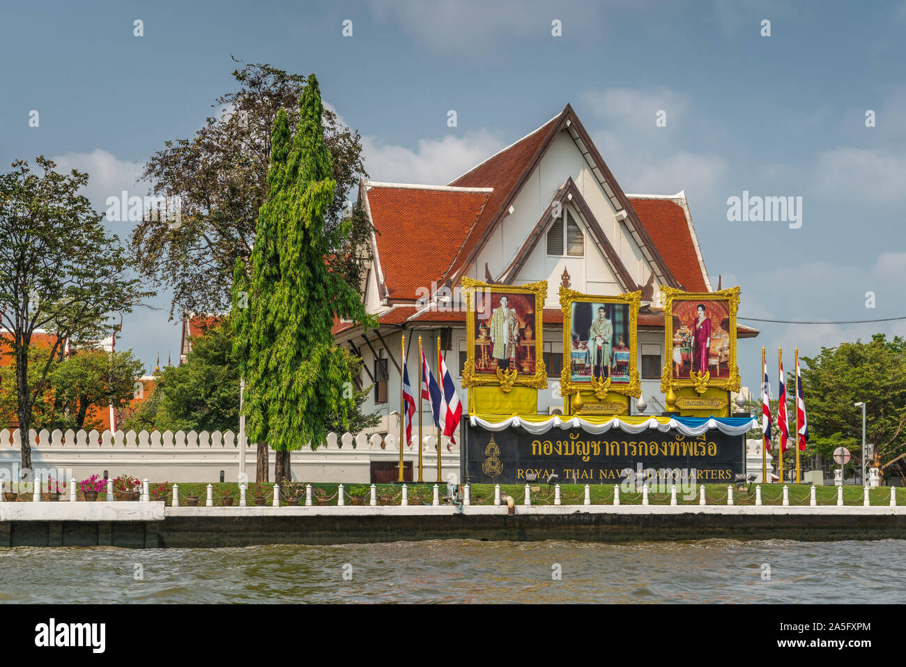 Bangkok city, Thailand - March 17, 2019: Chao Phraya River. C olorful ...