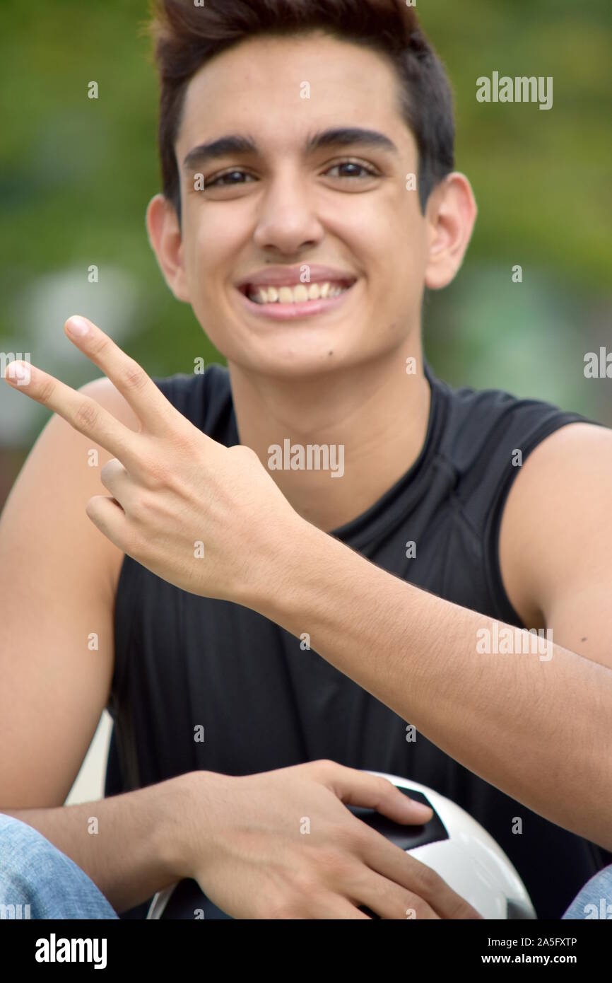 Male Soccer Player And Victory Stock Photo - Alamy