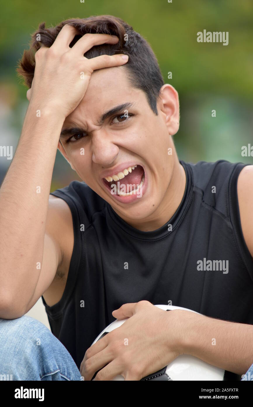 Male Soccer Player Under Stress Stock Photo - Alamy