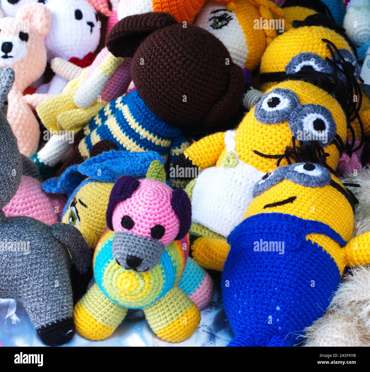 amigurumi toy doll. Knitting needles and frequent needle technique ...