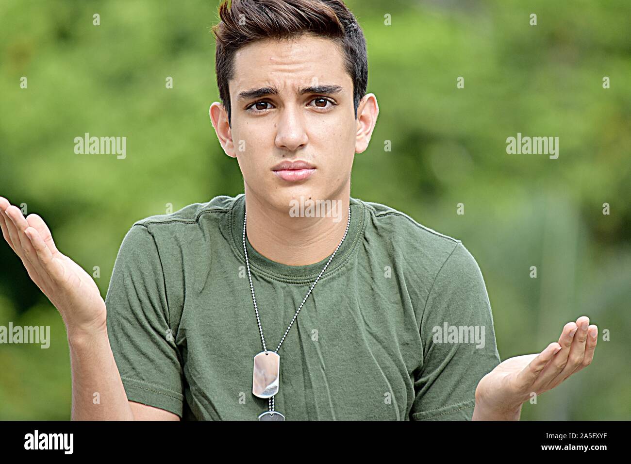 Male Soldier And Confusion Stock Photo - Alamy