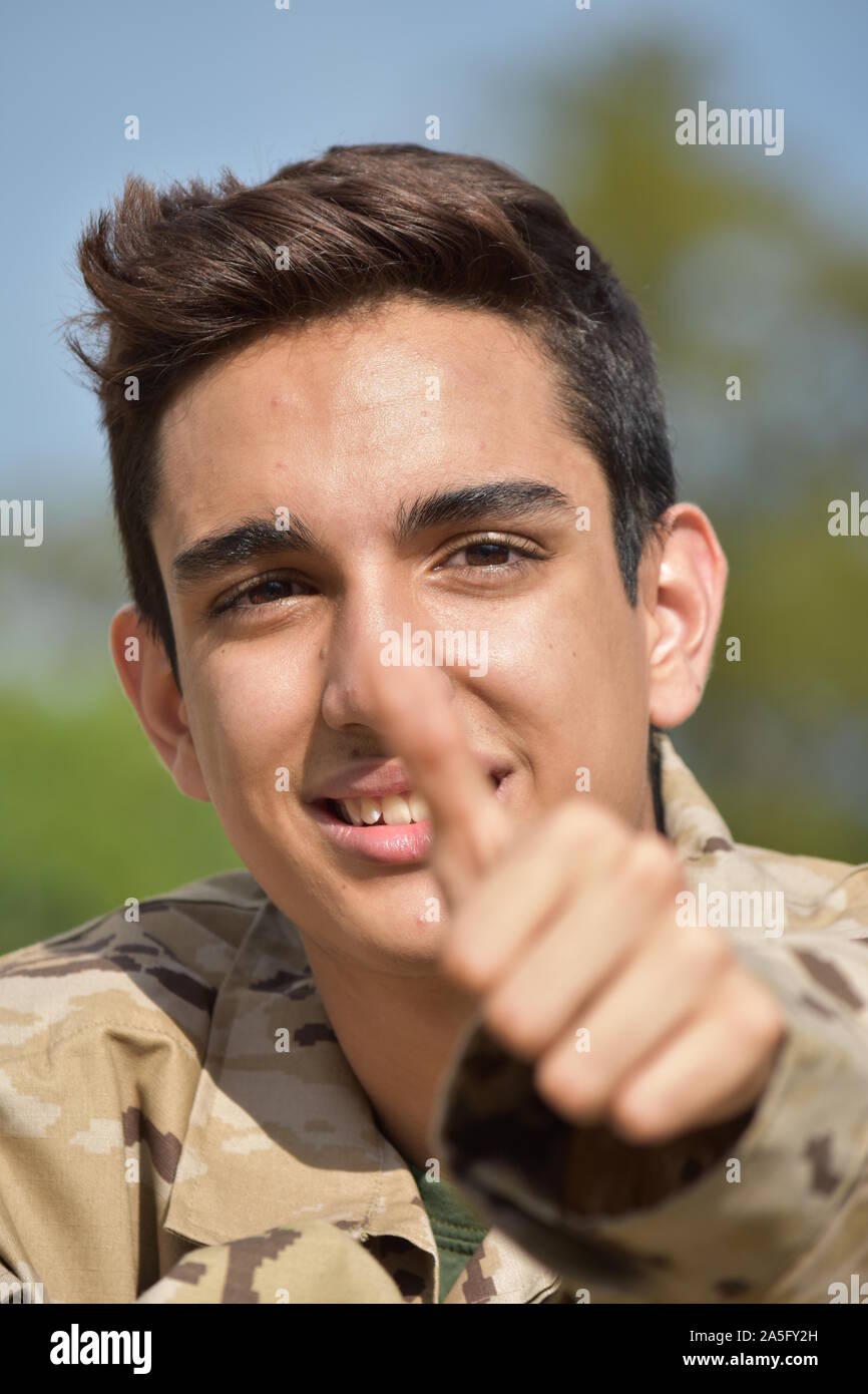 Happy Good Looking Male Soldier Stock Photo - Alamy