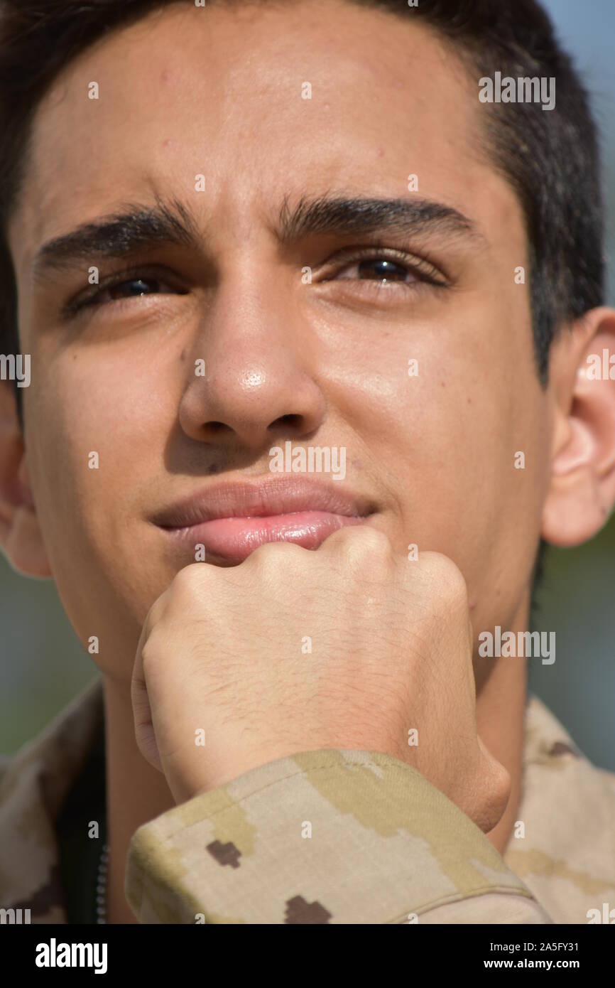 Male Soldier Making A Decision Stock Photo - Alamy