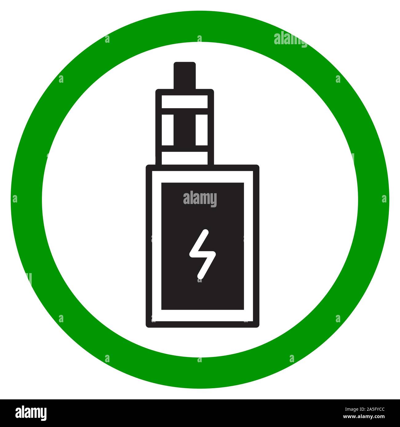 Vaping area sign. Electronic cigarette icon. Isolated vector illustration on white background ...