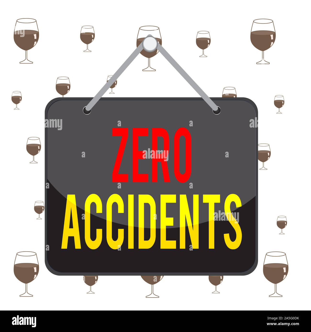 Text sign showing Zero Accidents. Business photo showcasing important strategy for preventing ...