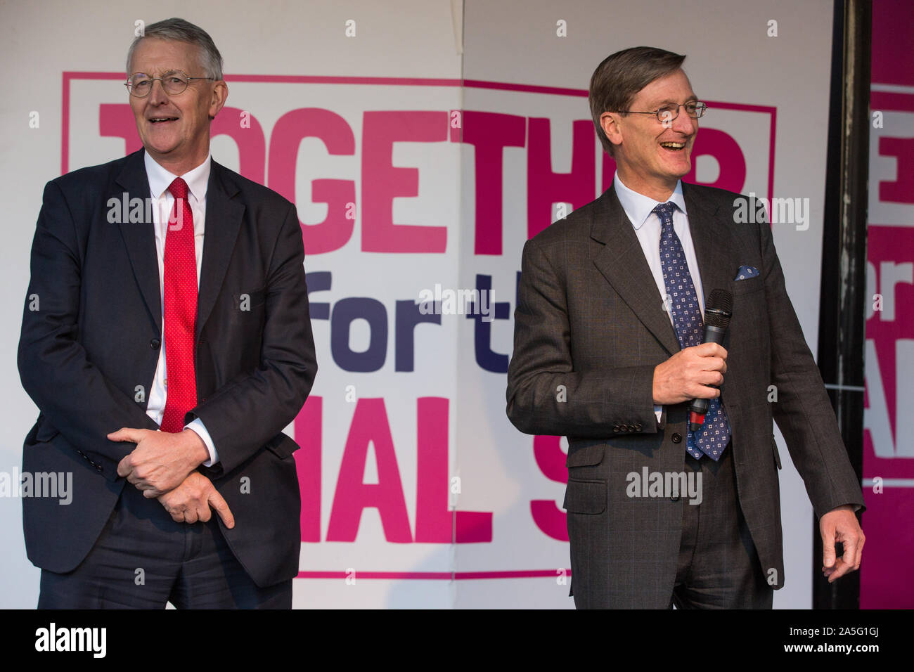 London, UK. 19 October, 2019. Dominic Grieve (r), Independent MP for ...