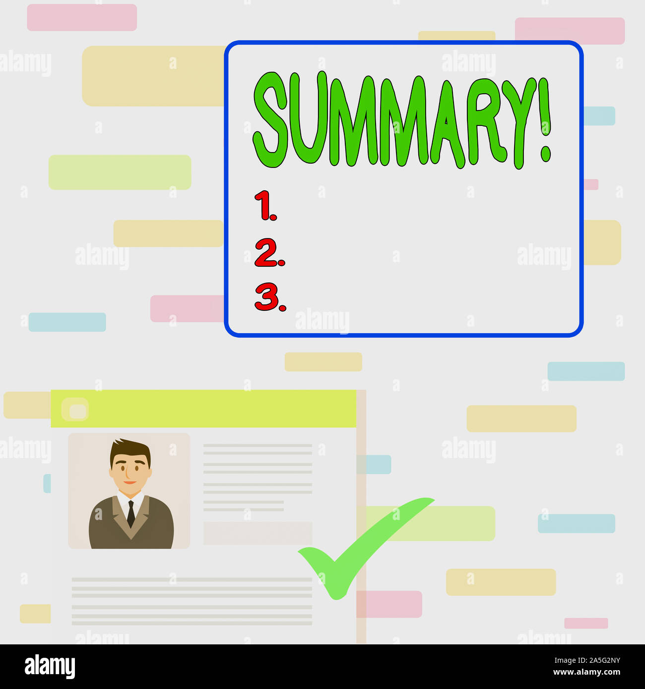 Writing note showing Summary. Business concept for brief statement or ...