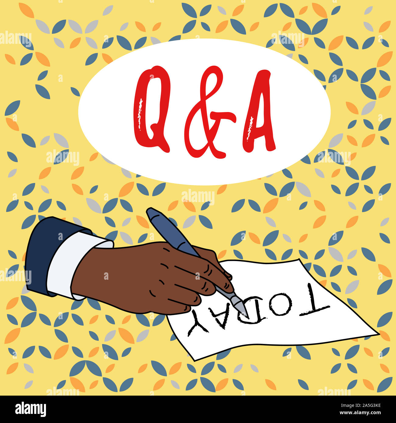 Conceptual hand writing showing Q And A. Concept meaning defined as ...