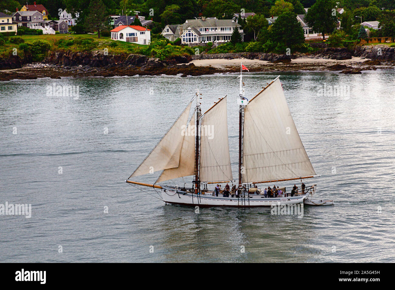 Two Masted Schooner in Portland Stock Photo - Alamy