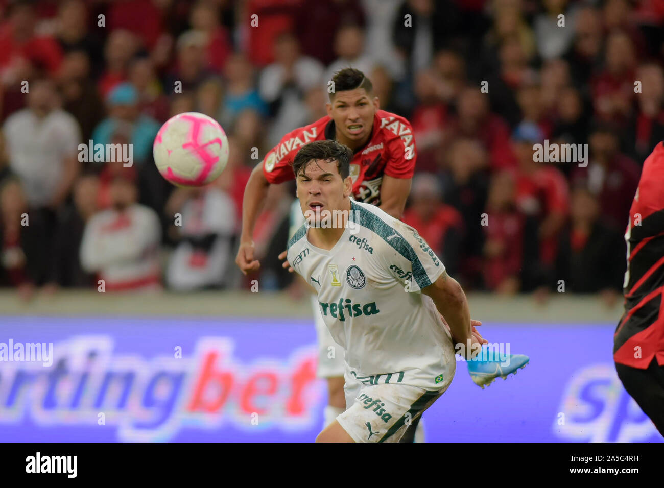 Curitiba, Brazil. 20th Oct, 2019. Gustavo Gómez and Ron during ...